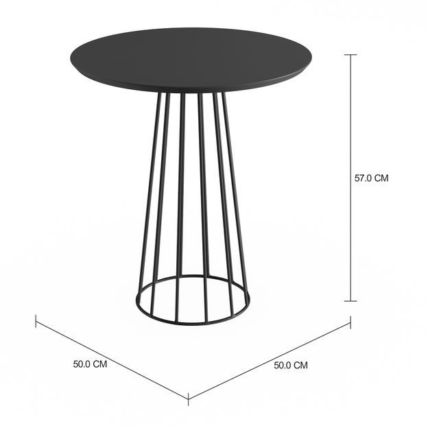 RAI MESA LATERAL BAIXA REDONDA 50 CM PRETO/PRETO | Tok&Stok RAI MESA LATERAL BAIXA REDONDA 50 CM PRETO/PRETO | Tok&Stok