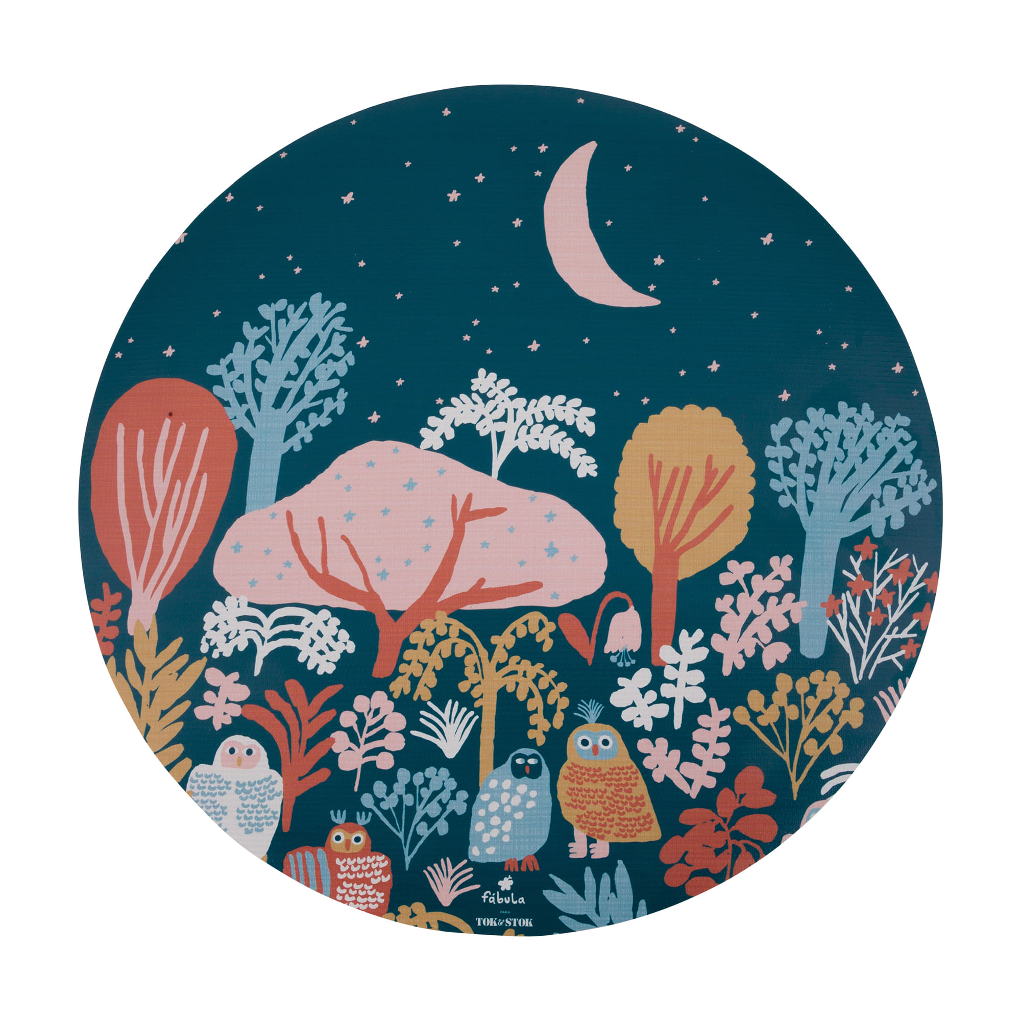 LUGAR AMERICANO 35 CM CORUJAS MULTICOR/ROSA ANTIQUE | Tok&Stok