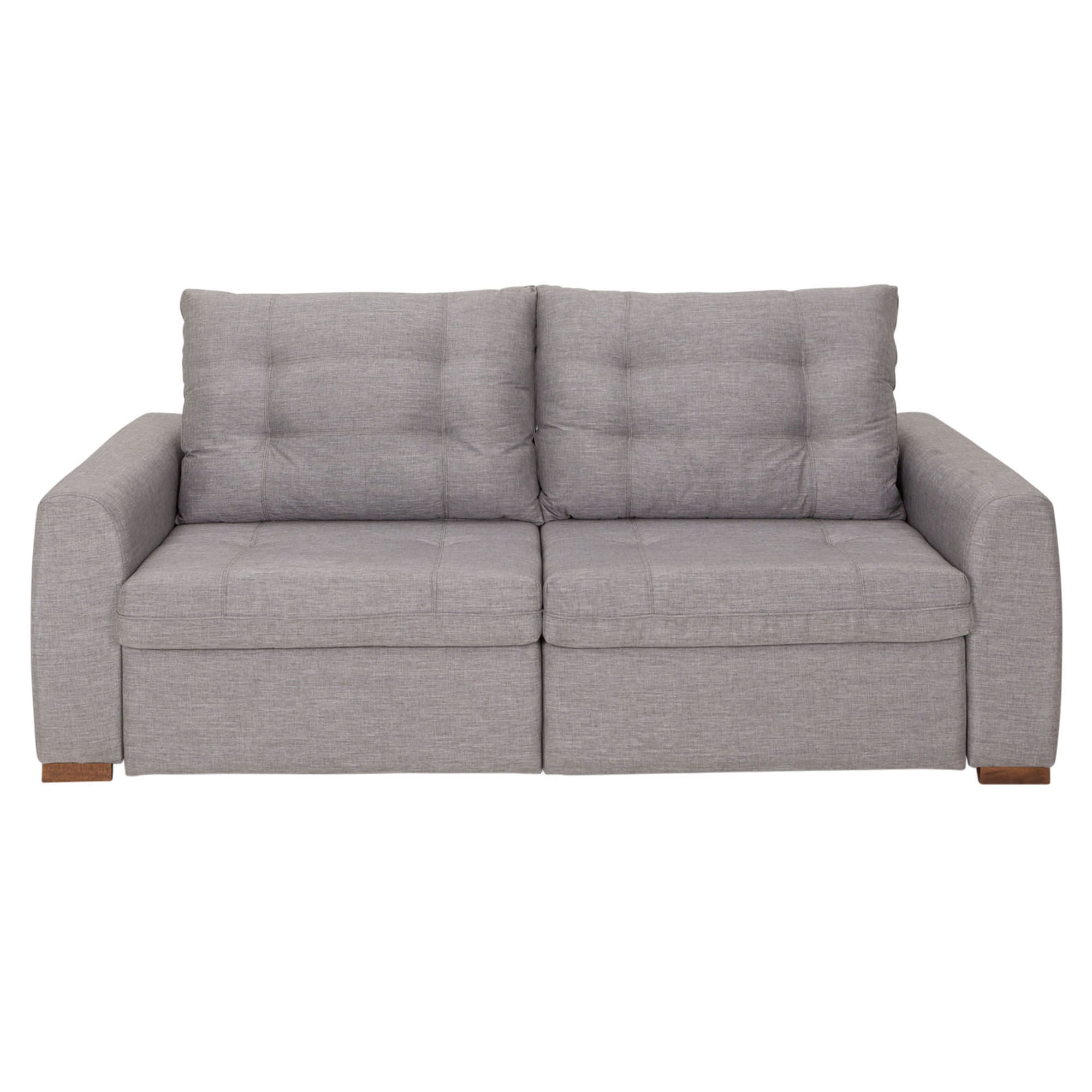 SOFÁ RETRÁTIL E RECLINÁVEL 3 LUGARES DOHA STITCH POLI CINZA | Tok&Stok