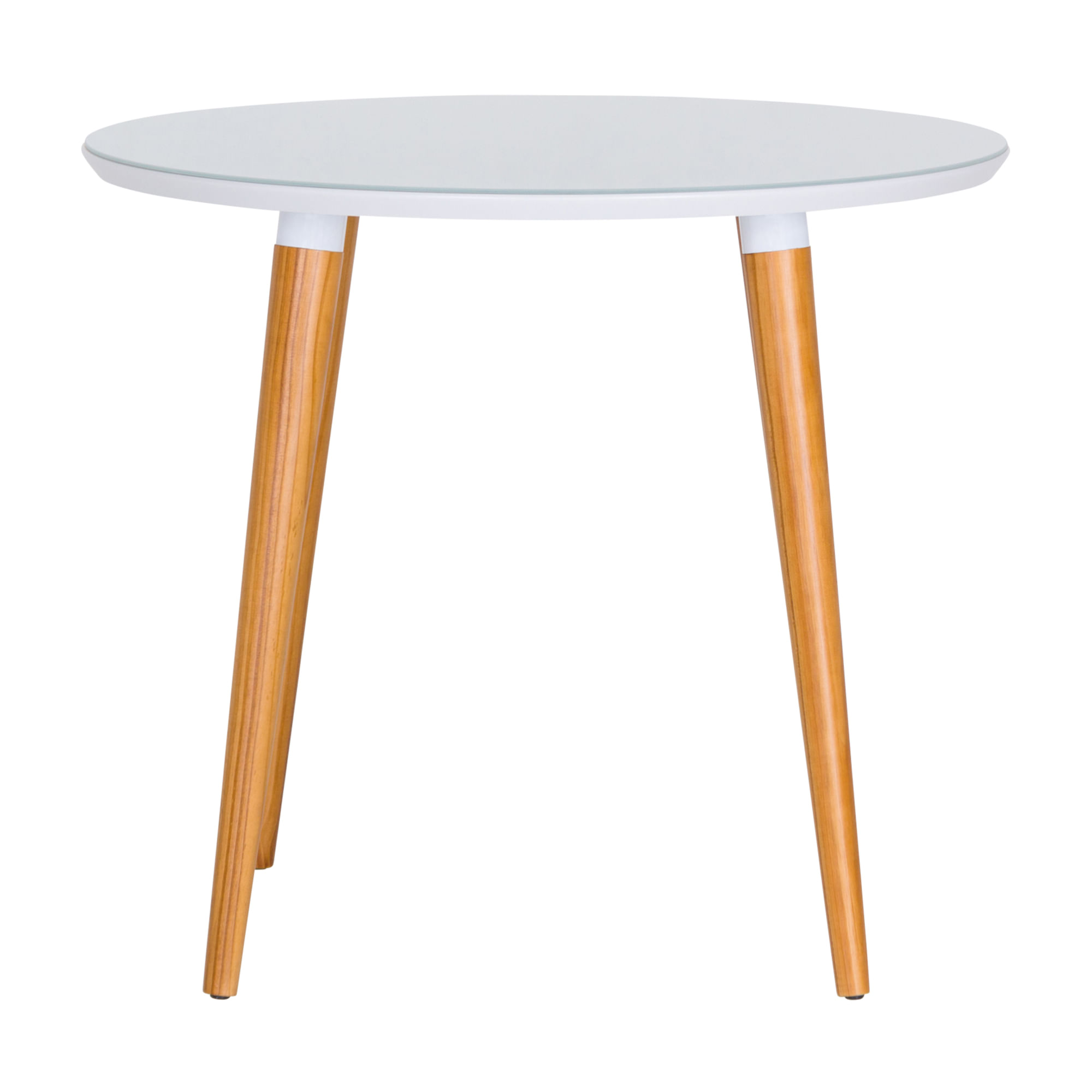 MESA REDONDA 90 CM JADE BRANCO/NOZES | Tok&Stok