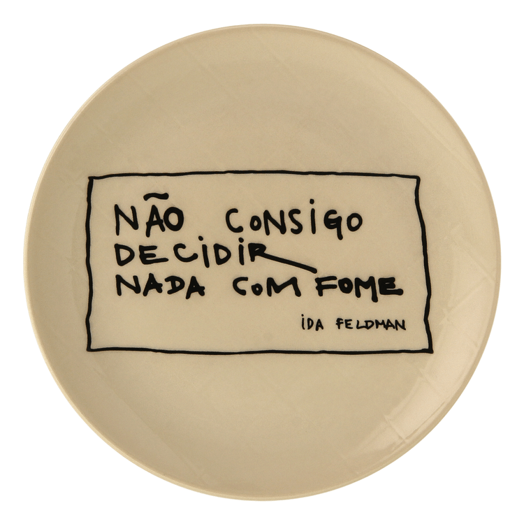 PRATO SOBREMESA IDA - NADA COM FOME NATURAL/PRETO | Tok&Stok