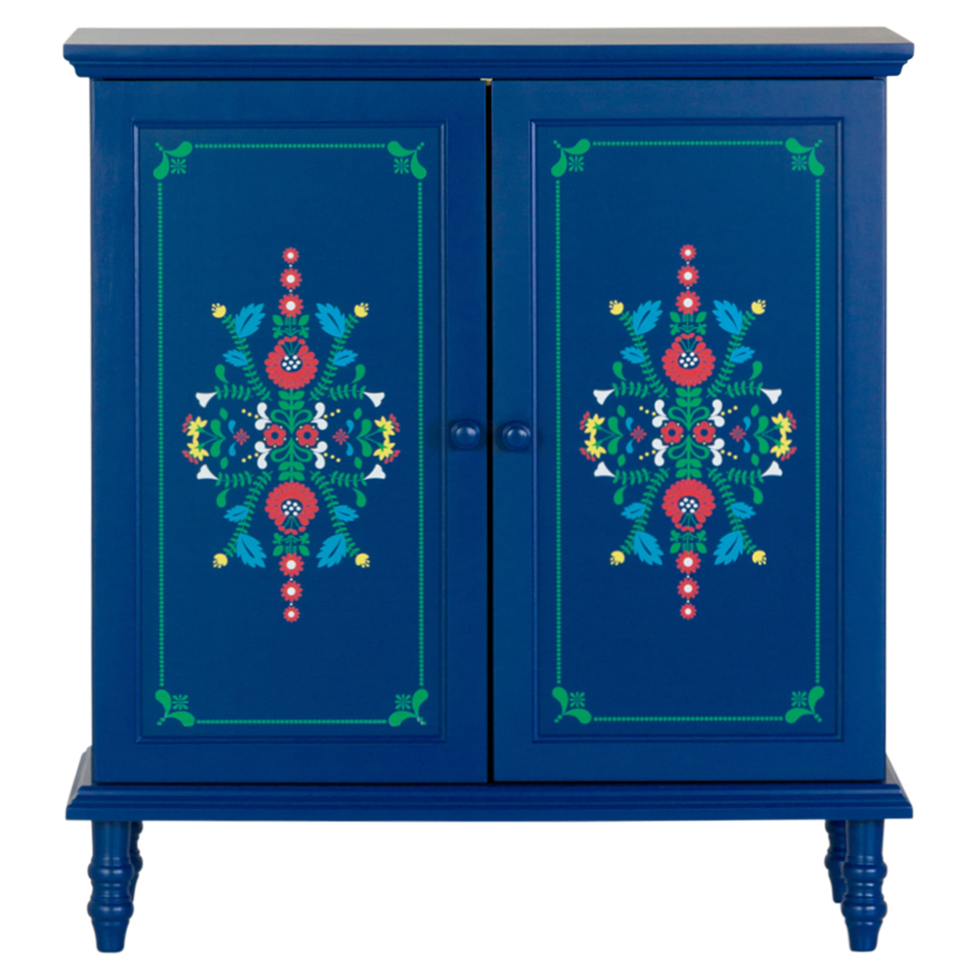BUFFET 2 PORTAS 90 CM X 40 CM FOLKSY MULTICOR/AZUL | Tok&Stok