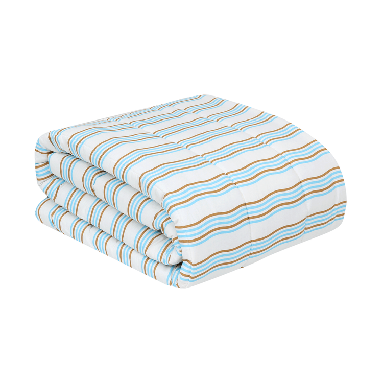 EDREDOM CASAL/QUEEN 2,40 M X 2,50 M MAR E TERRA AZUL/MARROM | Tok&Stok